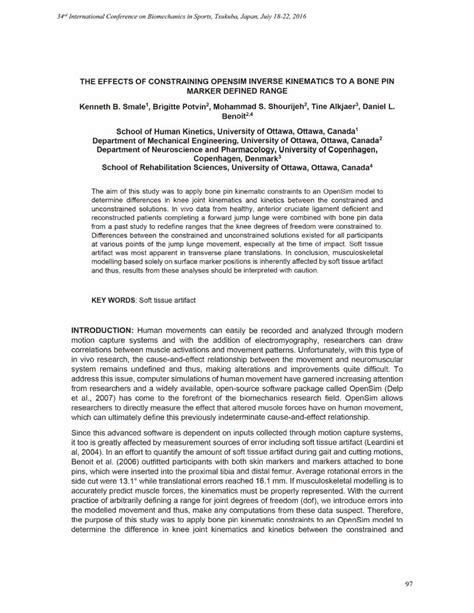Pdf The Effects Constraining Opensim Inverse Kinematics Dokumentips