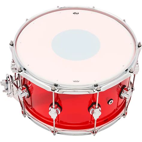 Dw Design Series Acrylic Ruby Snare Drum 14 X 8 In Ruby Glass Guitar