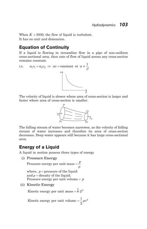 Solution Hydrodynamics Bernoulli S Theorem Venturimeter Viscosity Stoke S Law And Terminal