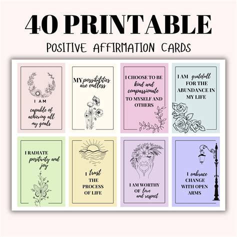 40 Positive Affirmation Cards For Women Affirmation Cards Flowers