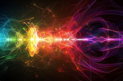 Vivid Abstract Colorful Light Waves On A Dark Background Creating A Vibrant And Dynamic Visual