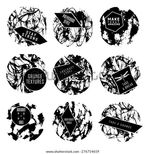 Abstract Set Blobs Splash Labels On Stock Vector Royalty Free