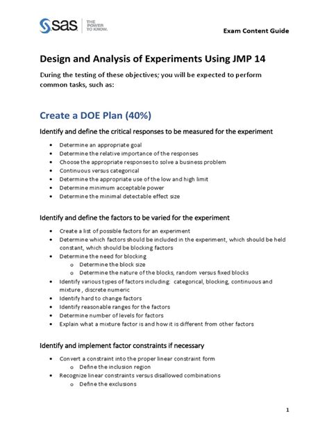 Jmp Design Analysis Certification Pdf Analysis Of Variance Regression Analysis