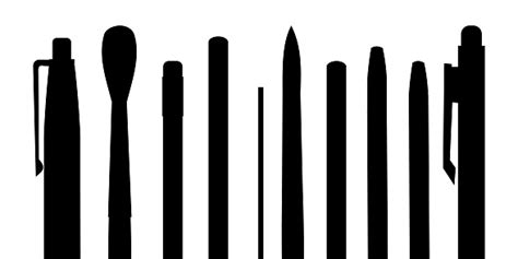 문구 아트 스튜디오 문구 점 학교를위한 수평 배경 실루엣 사진 격리된 개체입니다 브러쉬 연필 펠트 팁 펜 배너 포스터 명함의