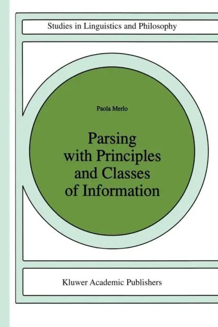 Parsing With Principles And Classes Of Information By Paola Merlo English Pape Eur 13876