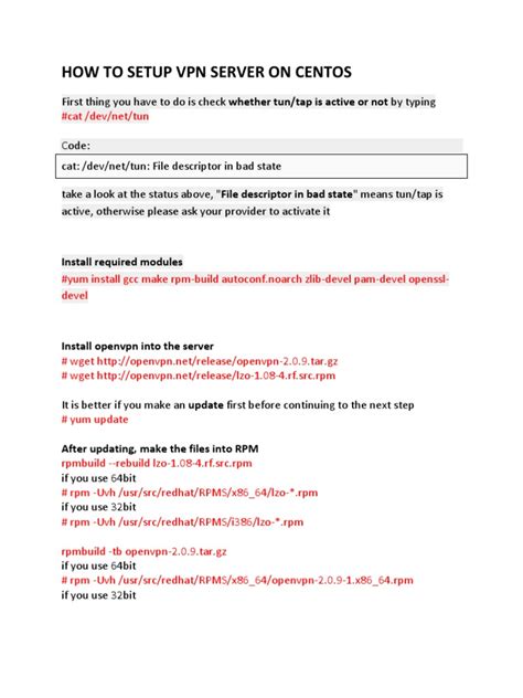 How To Setup Vpn Server On Centos Pdf Internet Protocols Network Protocols