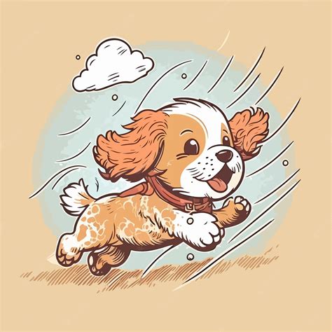 귀여운 아기 강아지 그림을 재생 만화 프리미엄 벡터