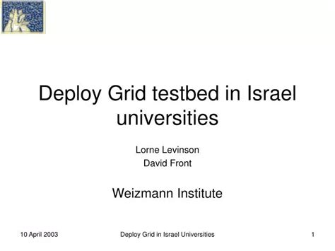 Ppt Deploy Grid Testbed In Israel Universities Powerpoint Presentation Id 4709101