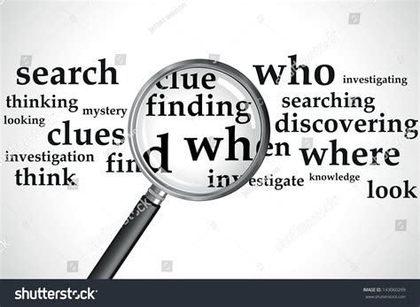 A Magnifying Glass Over A Selection Of Words Stock Vector Illustration