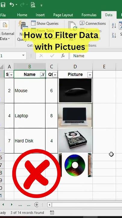 How To Filter Data With Pictures Excel Shorts Shorts Excel Msexcel