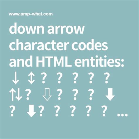 Down Arrow Character Codes And Html Entities ↓ ↕ ↧ ↨ ↲ ↳ ↵ ⇅ ⇟ ⇩ ⧪ ⧬ ⧭ ⬇ ꜜ ⬇️ ˅ ˯ ᷿ ⌄ ↕️ ᪳ ↘ ↙