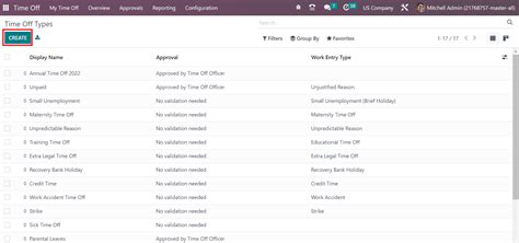 Accrual Plans And Activity Types Setup In US Company Using Odoo 16