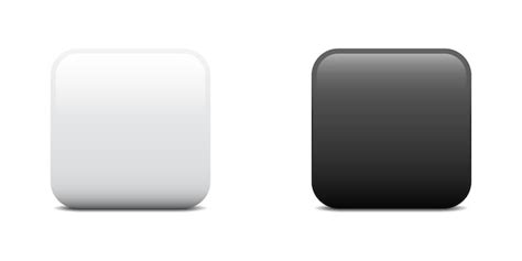 그림자 벡터 일러스트와 함께 흑백 빈 사각형 버튼 프리미엄 벡터