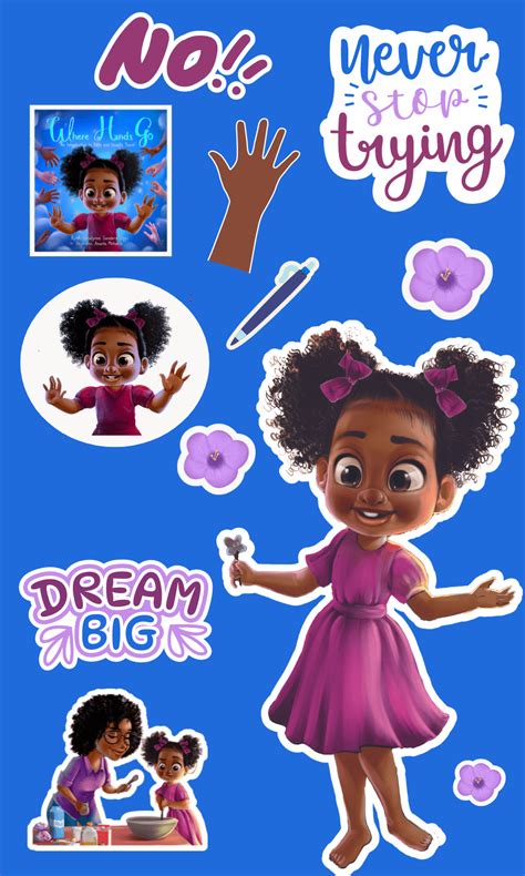 Sticker Sheet Where Hands Go Girl Author Krystaelynne Sanders Diggs