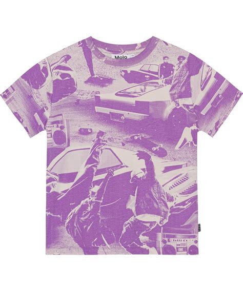 Rodney Street Dance Öko T Shirt Mit Lila Allover Breakdance Print Molo
