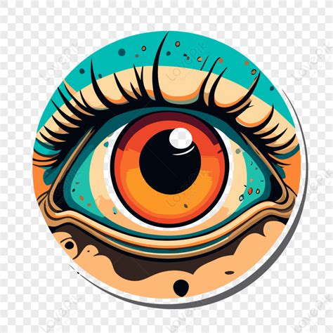 클립 아트 안에 눈이 있는 둥근 스티커 일러스트 벡터상표 Png 일러스트 무료 다운로드 Lovepik