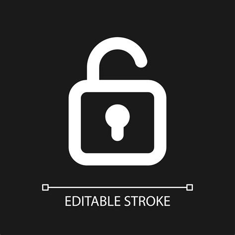 Unlocked Padlock Pixel Perfect White Linear Ui Icon For Dark Theme Security Setting Vector