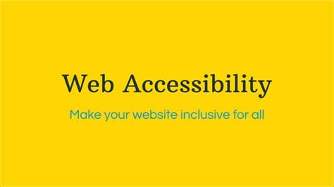 Web Accessibility Training Ppt