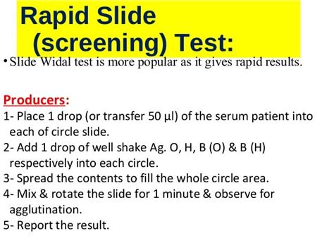 Slide Agglutination Test Procedure