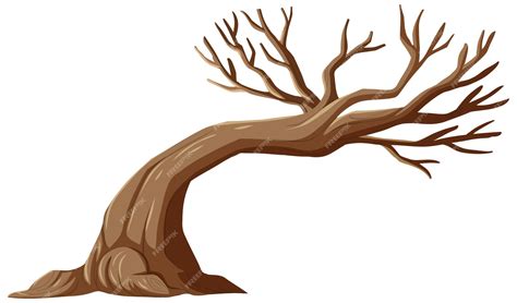 잎 만화 없이 고립 된 나무 프리미엄 벡터