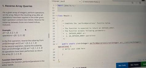 Solved 1 1 Reverse Array Queries For A Given Array Of