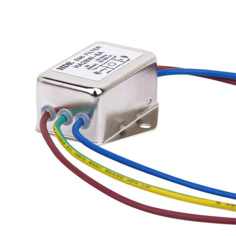 Online Home Ha28w 250vac 6a Ac Power Emi Filter Switch Single Phase Line Noise Suppressor