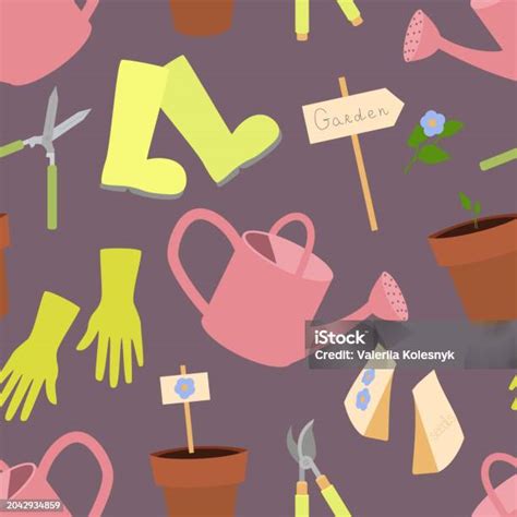 원예 장비 물뿌리개 울타리 가위 정원 가지 치기 고무 부츠 심기 냄비1 0명에 대한 스톡 벡터 아트 및 기타 이미지 0명 가위 가지치기 가위 Istock