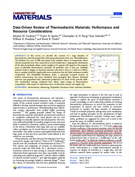 Data Driven Review Of Thermoelectric Materials Performance And