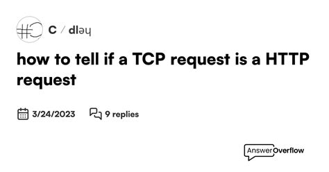 How To Tell If A Tcp Request Is A Request C
