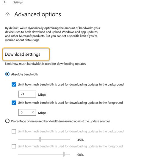 Limit Absolute Bandwidth That Can Be Used To Download Windows Updates