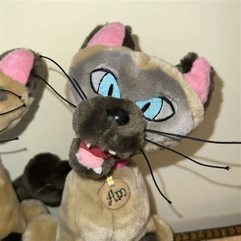 Disney Siamese Cats Si And Am Bean Bag Plush Set Lady And The Tramp