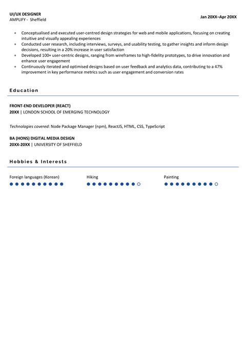 Front End Developer Cv Template Examples And Tips