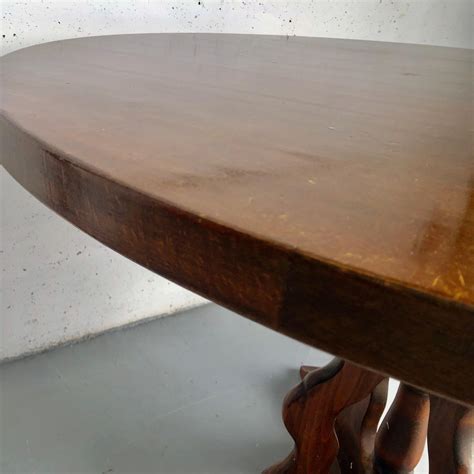 Mid Century French Country Round Dining Table Vintage Farmhouse Table