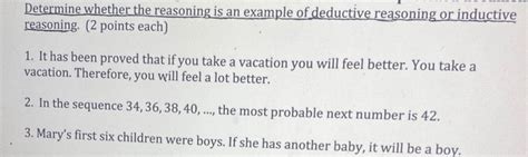 Solved Determine Whether The Reasoning Is An Example Of Chegg