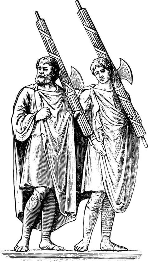 Lictors With Fasces Vintage Illustration 13752471 Vector Art At Vecteezy