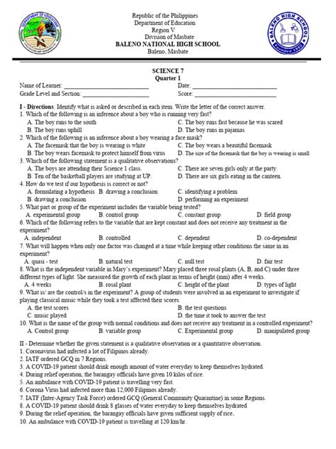 Summative Test 1 Q1 Pdf