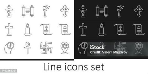 다윗의 별 토라 두루마리 아스페르길룸 불타는 촛불 기독교 십자가 법령 종이 양피지 및 아이콘을 설정합니다 벡터 0명에 대한 스톡 벡터 아트 및 기타 이미지 Istock