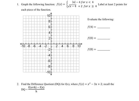 Solved 1 Graph The Following Function Fx Each Piece Of