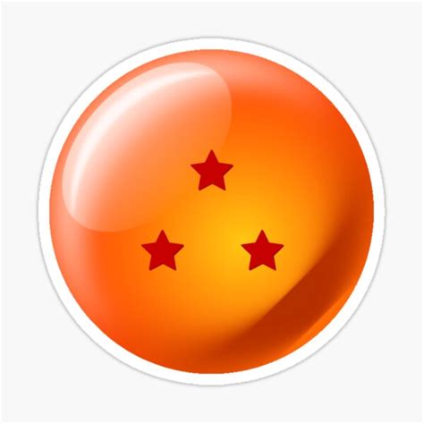3 Star Dragonball Sticker For Sale By Anthonysmerch Redbubble
