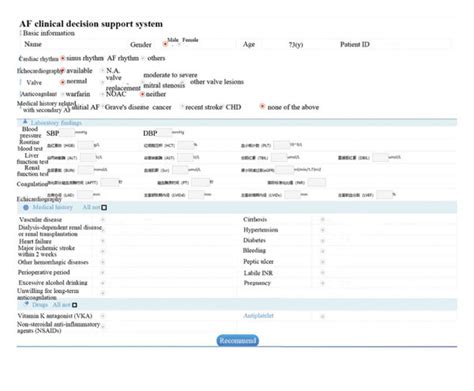 Interfaces Of The Cdss For Initial Patients Download Scientific Diagram