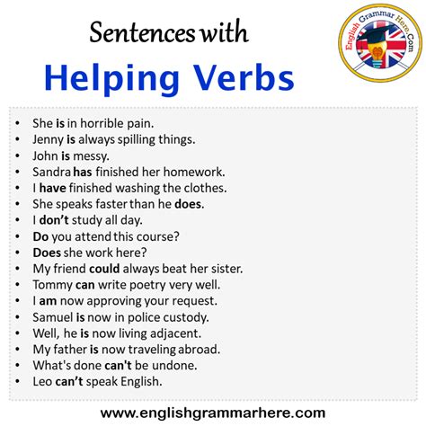 10 Sentences Using Helping Verbs Printable Templates Free