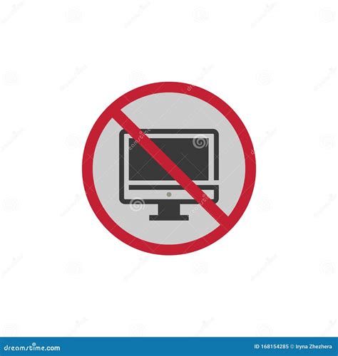Stop Vector Desktop Computer Icon Stock Vector Illustration Isolated On White Background Stock
