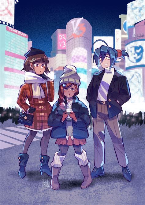 Saihara Shuuichi Harukawa Maki Monokuma And Yumeno Himiko