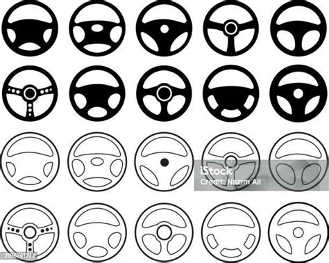 자동차 자동 벡터 아이콘의 집합입니다 자동차 기계 드라이브 기호 스티어링 휠 아이콘 플랫 스타일 모바일 컨셉 및 웹 디자인을 위한 표지판 바퀴 기호 그림 통하고 있는 투명한