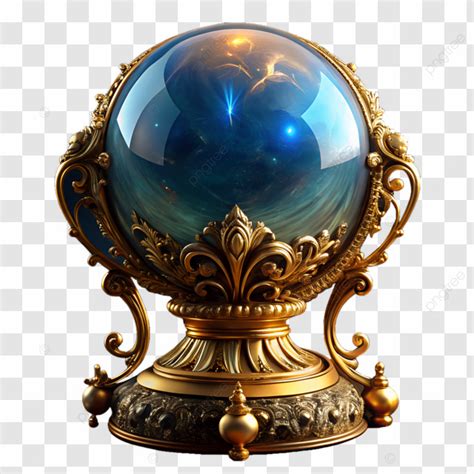 화려한 황금빛 스탠드에 앉아있는 크리스탈 볼 수정 구슬 빛나는 황금 스탠드 Png 일러스트 및 이미지 에 대한 무료 다운로드 Pngtree