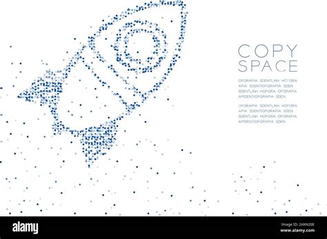 Abstract Geometric Circle Dot Molecule Particle Pattern Cartoon Rocket
