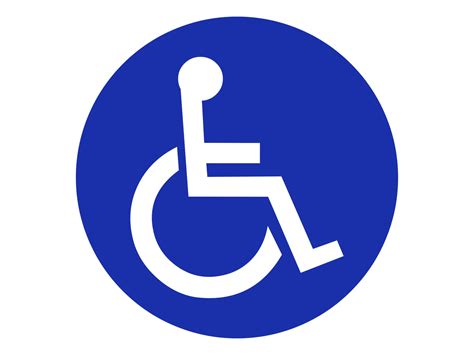 Handicap Round Circle Sign Wheelchair Accessible Symbol