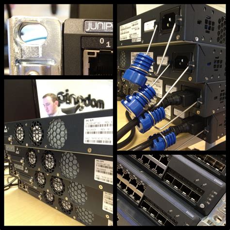 Four Different Views Of The Inside Of A Computer Server With Wires And Plugs Attached To It