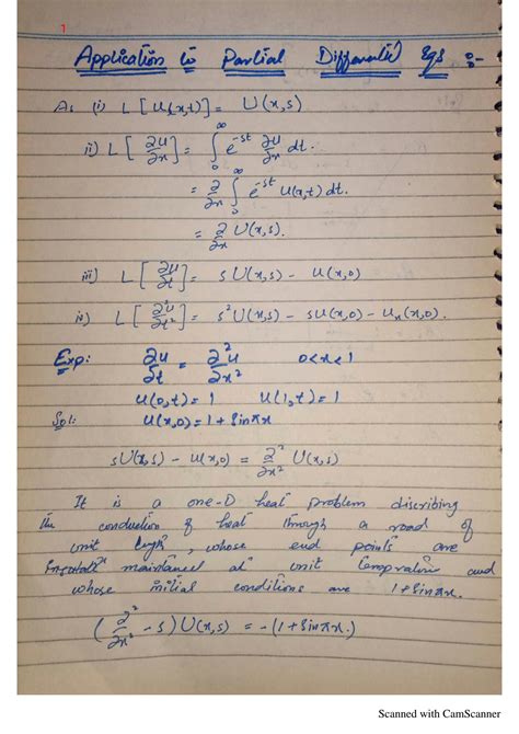 Solution Application To Partial Differential Equation And Theorem And