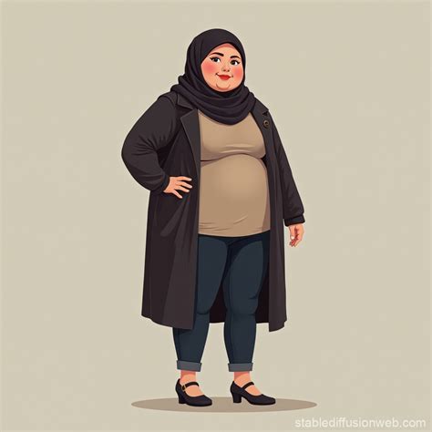Portrait Of A Chubby Woman In Hijab Stable Diffusion Online